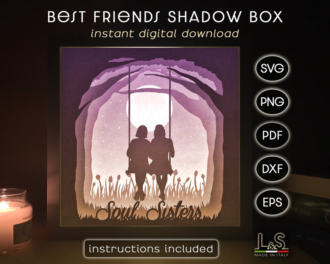 Friends Shadow Box Template, 3D Light Box Svg, Lighted Shadow Box Svg ...