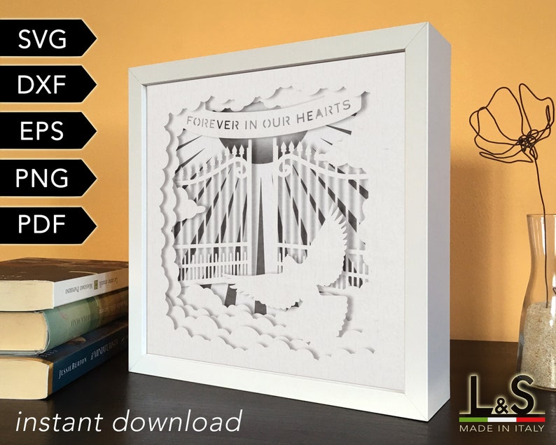 Layered Memorial Shadow Box Svg Cricut Memorial Light Box Svg | Etsy