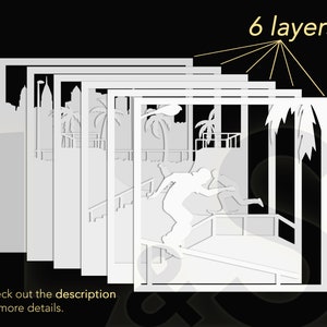 Skateboard Shadow Box Svg Files, 3D Light Box Svg, Lighted Shadow Box ...