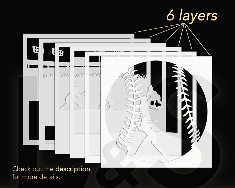 Softball Shadowbox Svg Layered Sports Shadow Box Svg Files - Etsy