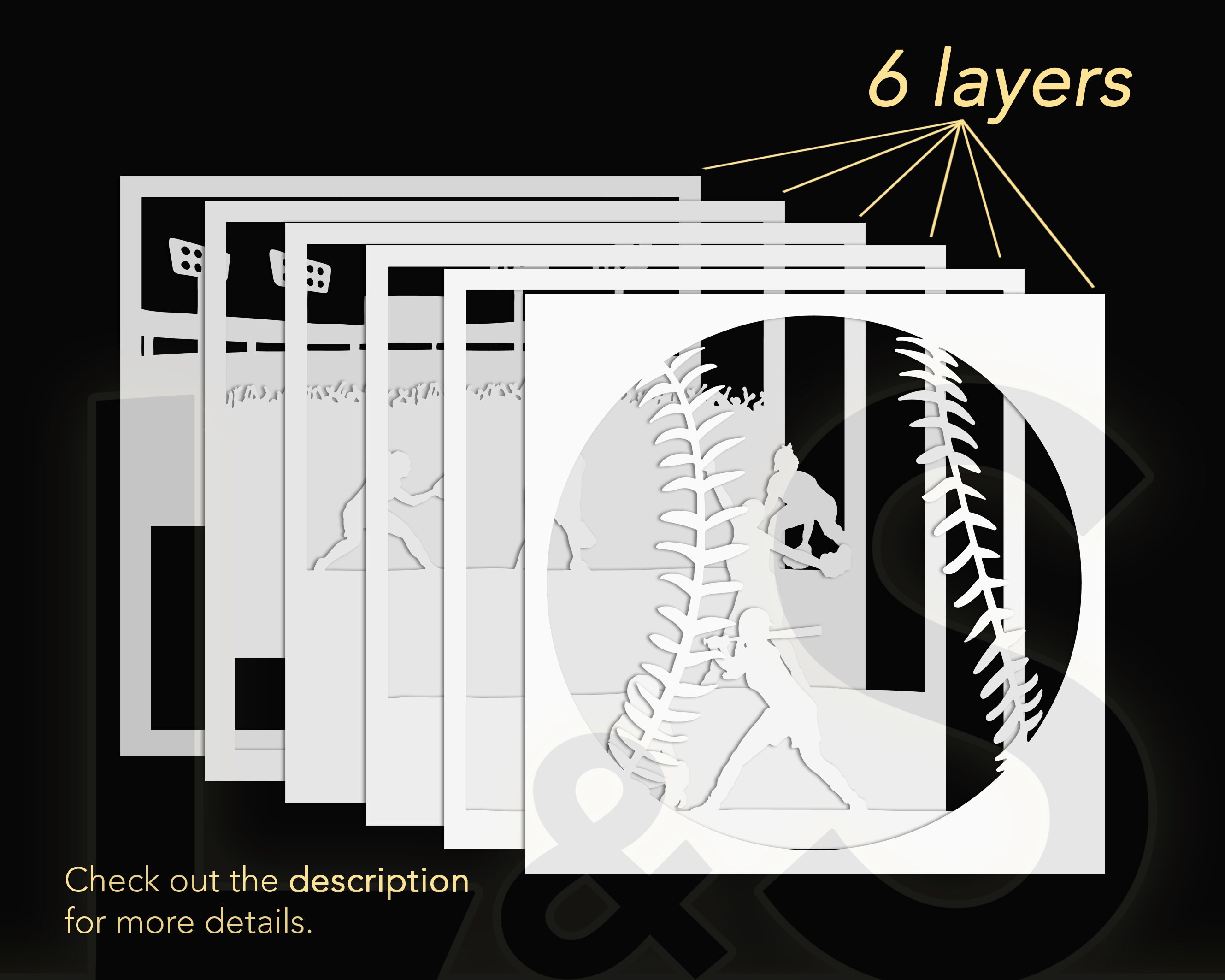 Softball Shadowbox Svg Layered Sports Shadow Box Svg Files - Etsy