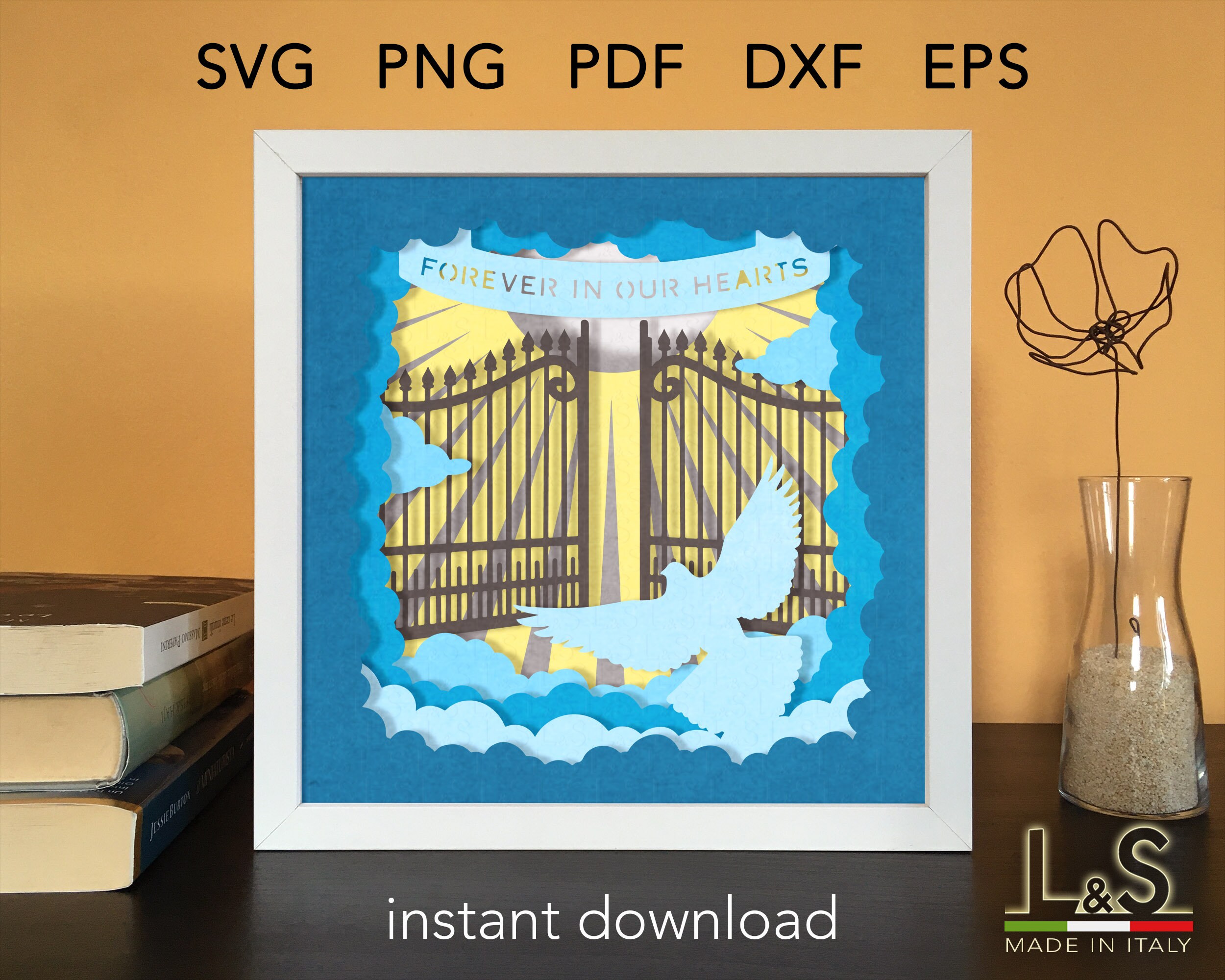 Layered Memorial Shadow Box Svg Cricut Memorial Light Box Svg - Etsy ...