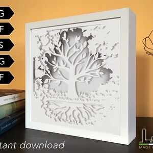 Layered Tree Shadow Box Svg Template, 3D Tree of Life Svg, Family Tree ...