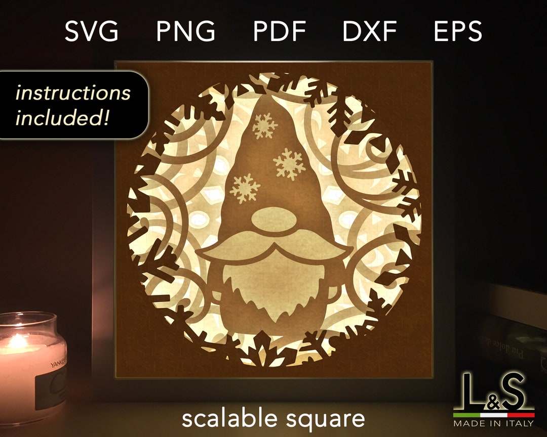 Layered Gnome Shadow Box Svg Christmas Shadowbox Svg Winter - Etsy