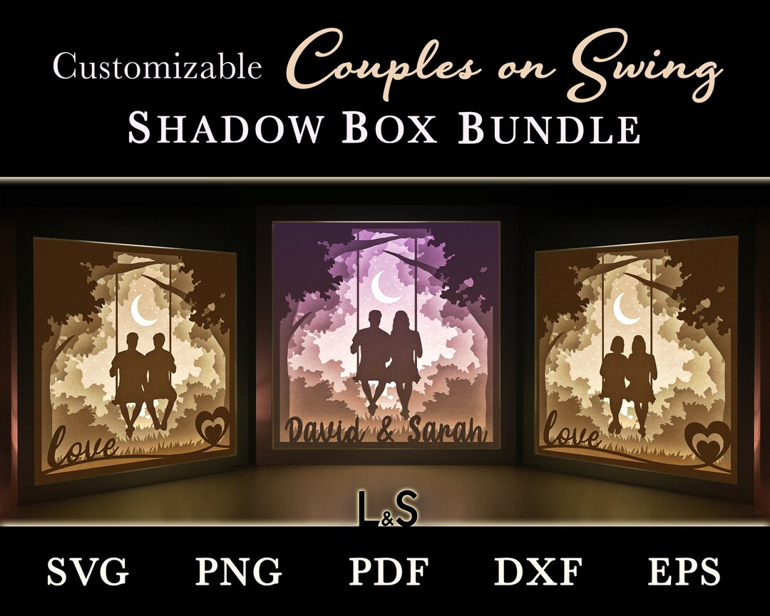 Customizable Couple Shadow Box Svg Bundle Wedding Shadowbox - Etsy