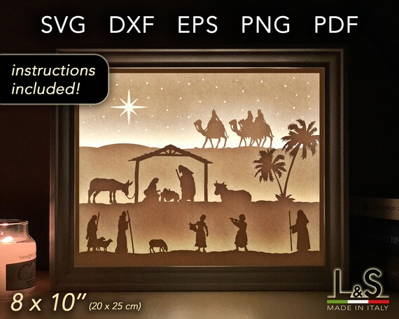Layered Nativity Shadow Box Svg Files for Cricut Christmas | Etsy
