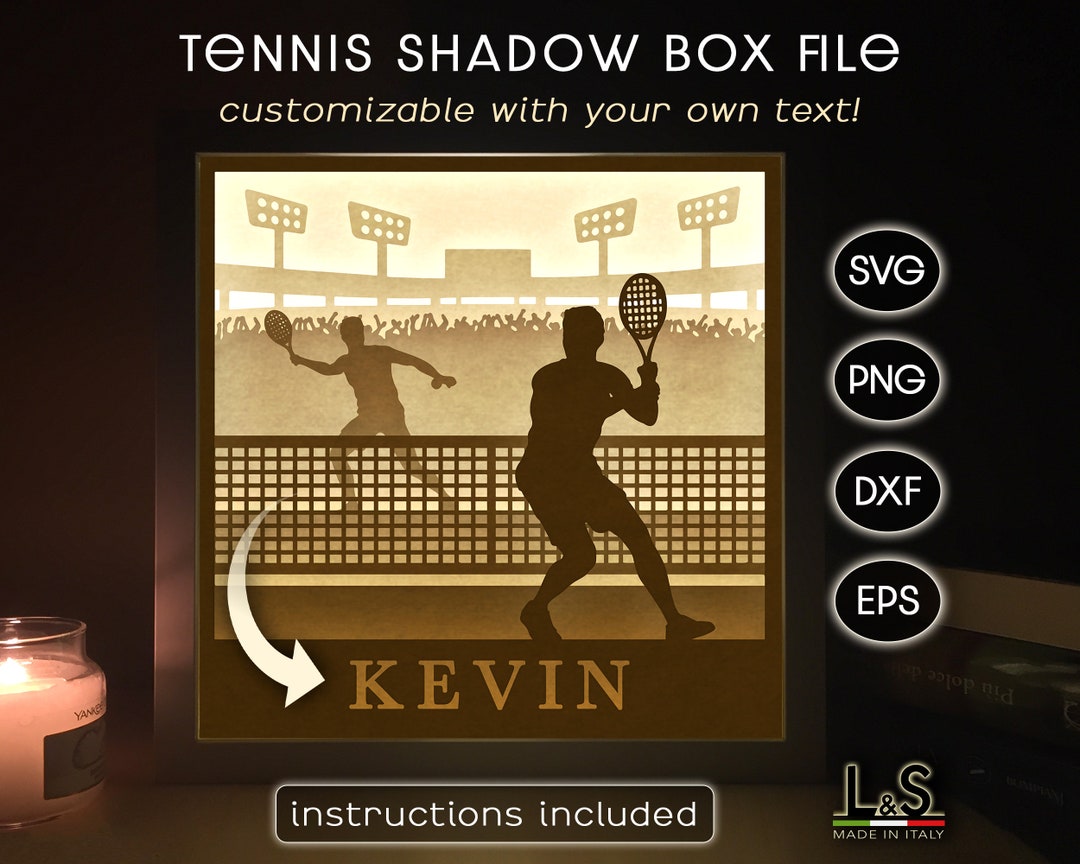 Personalized Tennis Shadow Box Svg Cricut, Sports Shadowbox Template ...