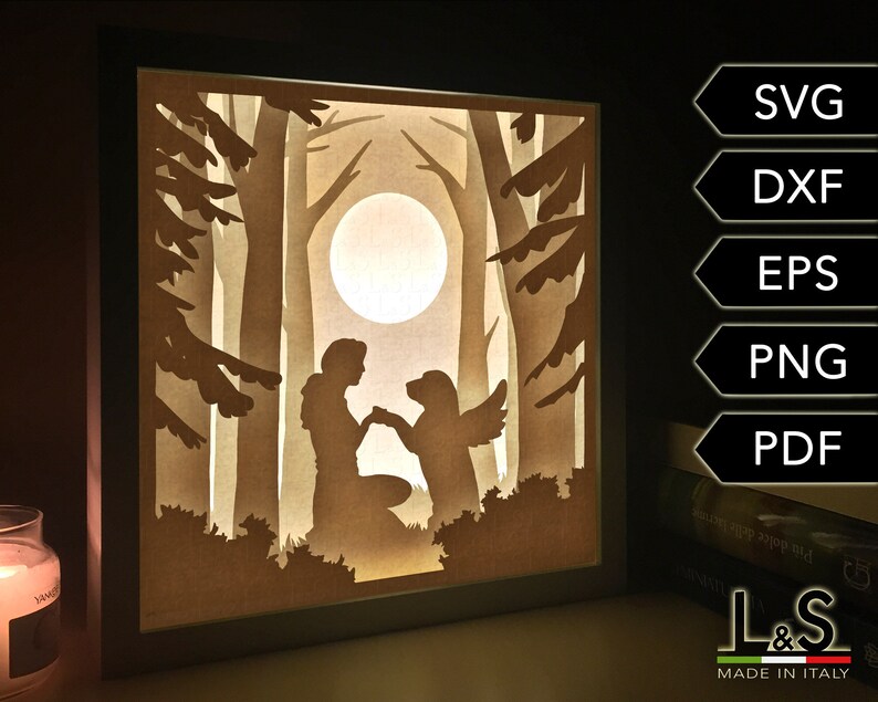 Dog Memorial Shadow Box Svg Files Paper Cut Light Box - Etsy