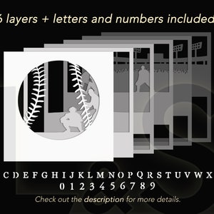 Customizable Baseball Shadow Box Svg Cricut, Sports Shadowbox Art, 3D ...