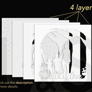 Family Shadow Box Template, 3D Light Box Svg, 3D Layered Shadow Box Svg ...
