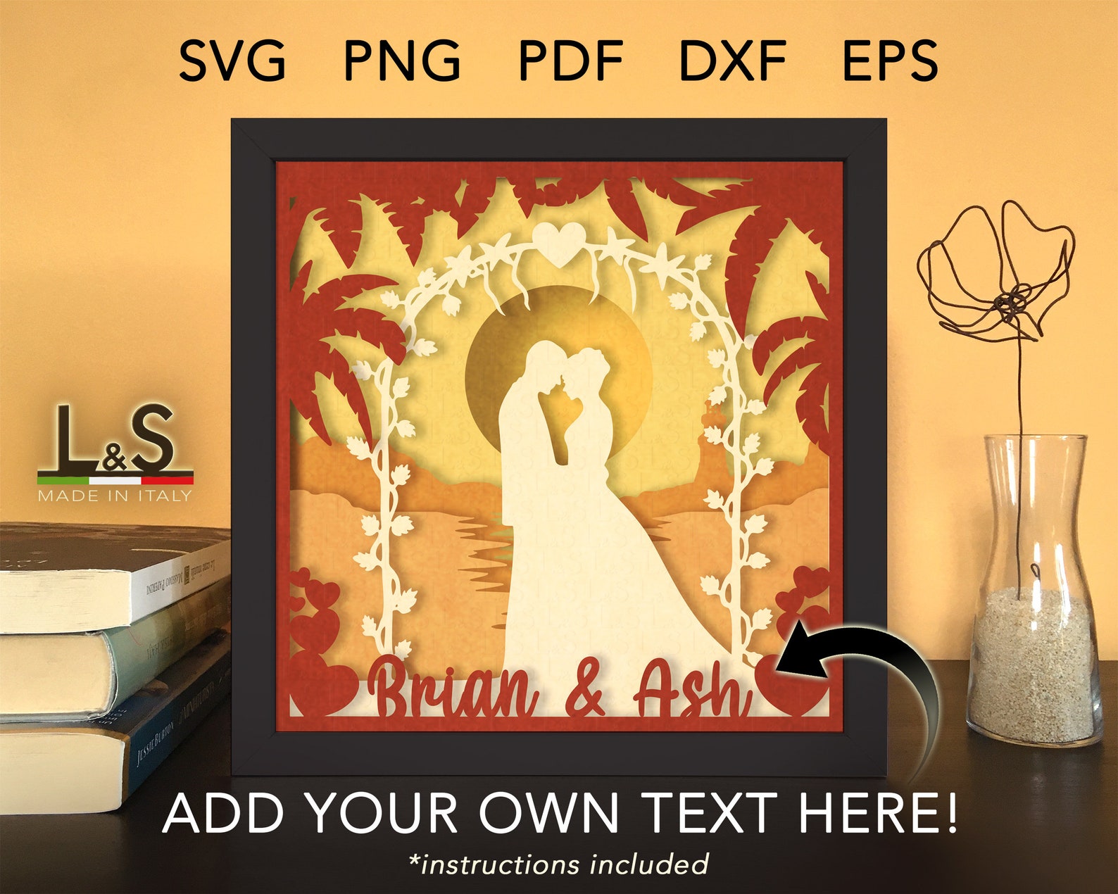 Personalized Wedding Shadow Box Svg Bundle, Gay Anniversary Shadowbox ...