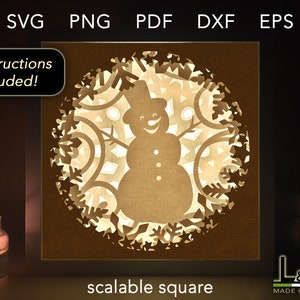 Christmas Light Box Svg Layered Christmas Shadow Box Designs - Etsy