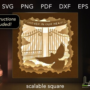 Layered Memorial Shadow Box Svg Cricut Memorial Light Box Svg - Etsy Canada