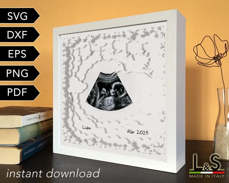 Personalized Ultrasound Shadow Box Svg Cricut, Baby Shadowbox ...
