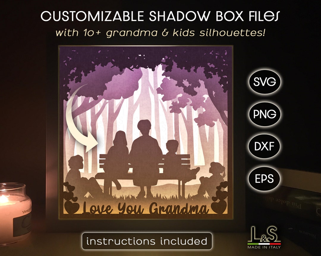 Customizable Grandma Shadow Box Svg Cricut, Layered Mothers Day ...