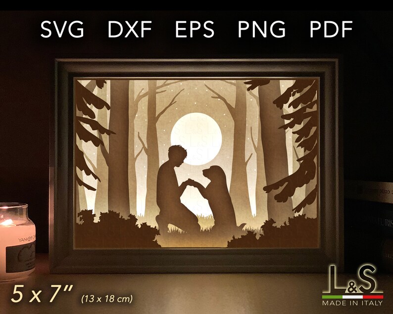 Dog Shadow Box Svg Bundle Layered Light Box Svg Files for - Etsy