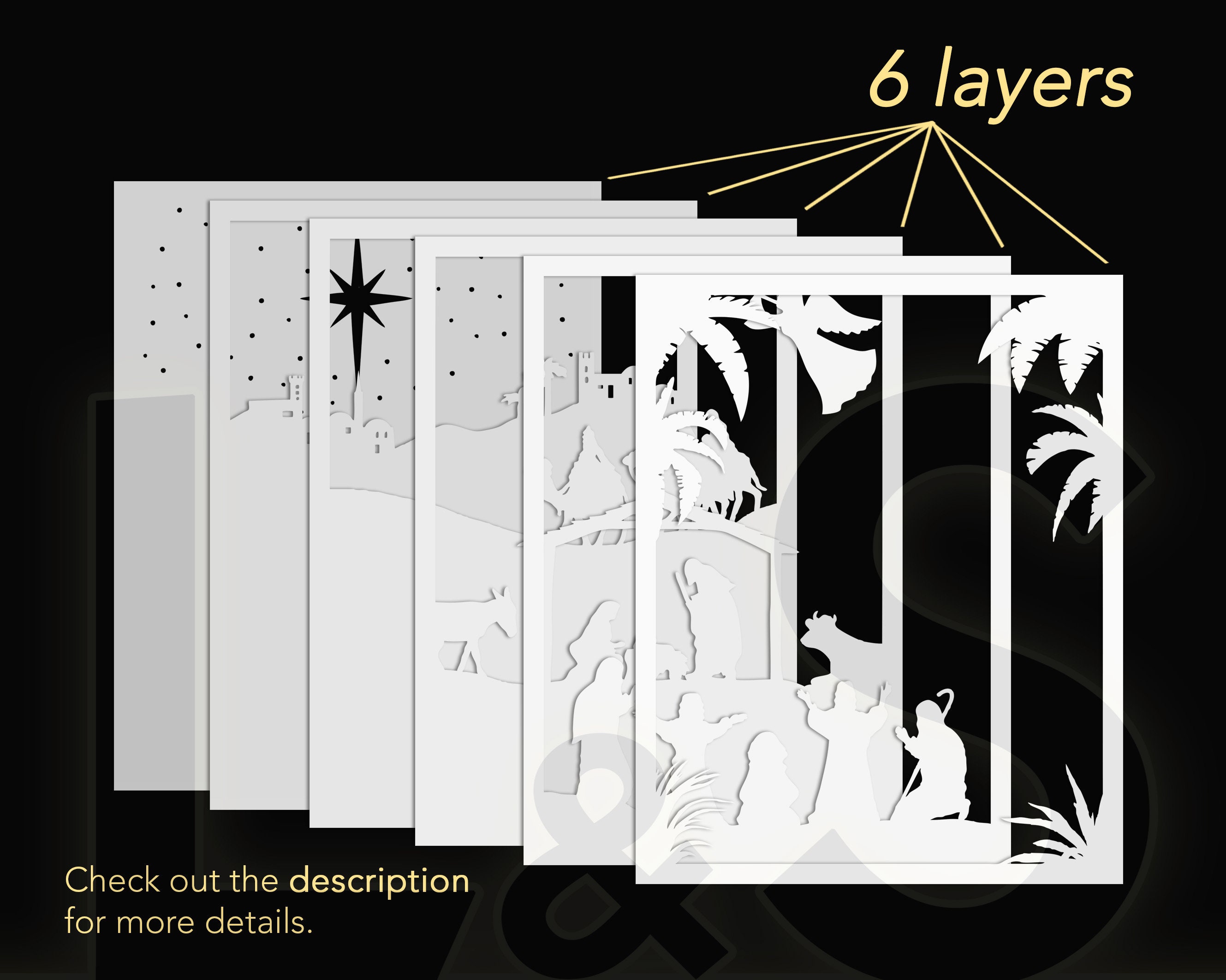 Christmas Shadow Box Svg Bundle Christmas Light Box Svg - Etsy