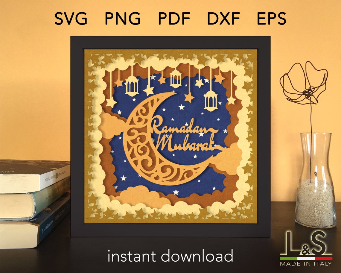 Ramadan Shadow Box Svg Bundle, Islamic Shadowbox Art, 3D Lightbox Svg ...