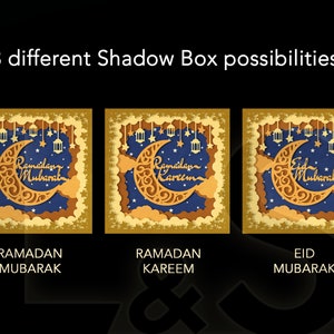 Ramadan Shadow Box Svg Bundle, Islamic Shadowbox Art, 3D Lightbox Svg ...