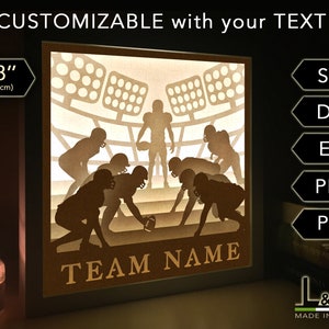 Customizable Football Shadow Box Svg Cricut, Sports Shadowbox Art, 3D ...