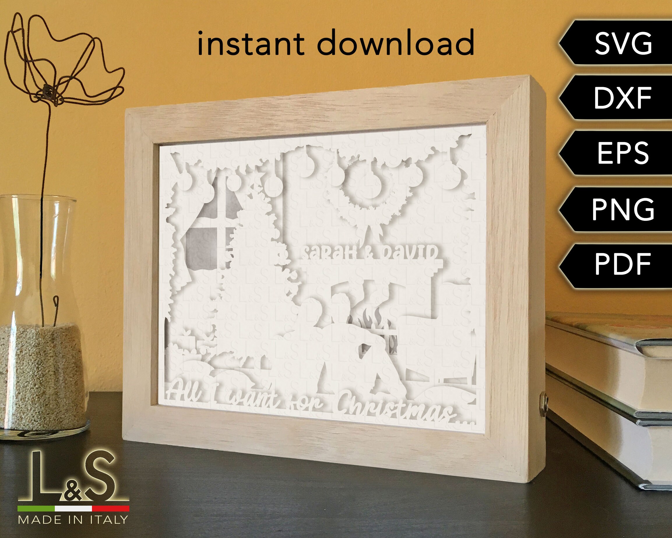 Customizable Shadow Box Svg for Christmas Wedding Shadow Box - Etsy