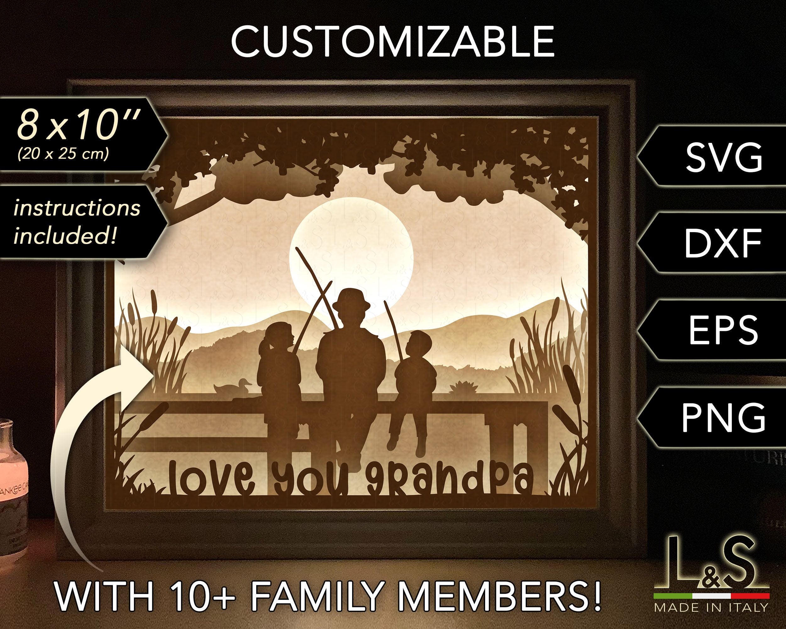 Customizable Grandpa Shadow Box Template 3D Layered - Etsy Canada