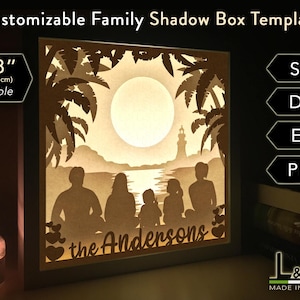 Customizable Family Shadow Box Svg Bundle, Family Shadowbox Template ...