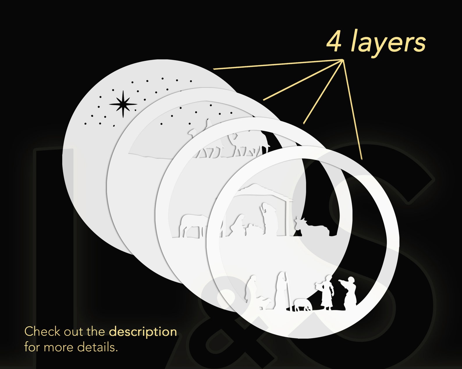Layered Nativity SVG Christmas Ornament Template Christmas | Etsy