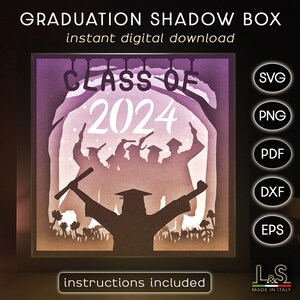 Graduation Shadow Box Svg Cricut, 3D Shadowbox Bundle, Lightbox Svg ...