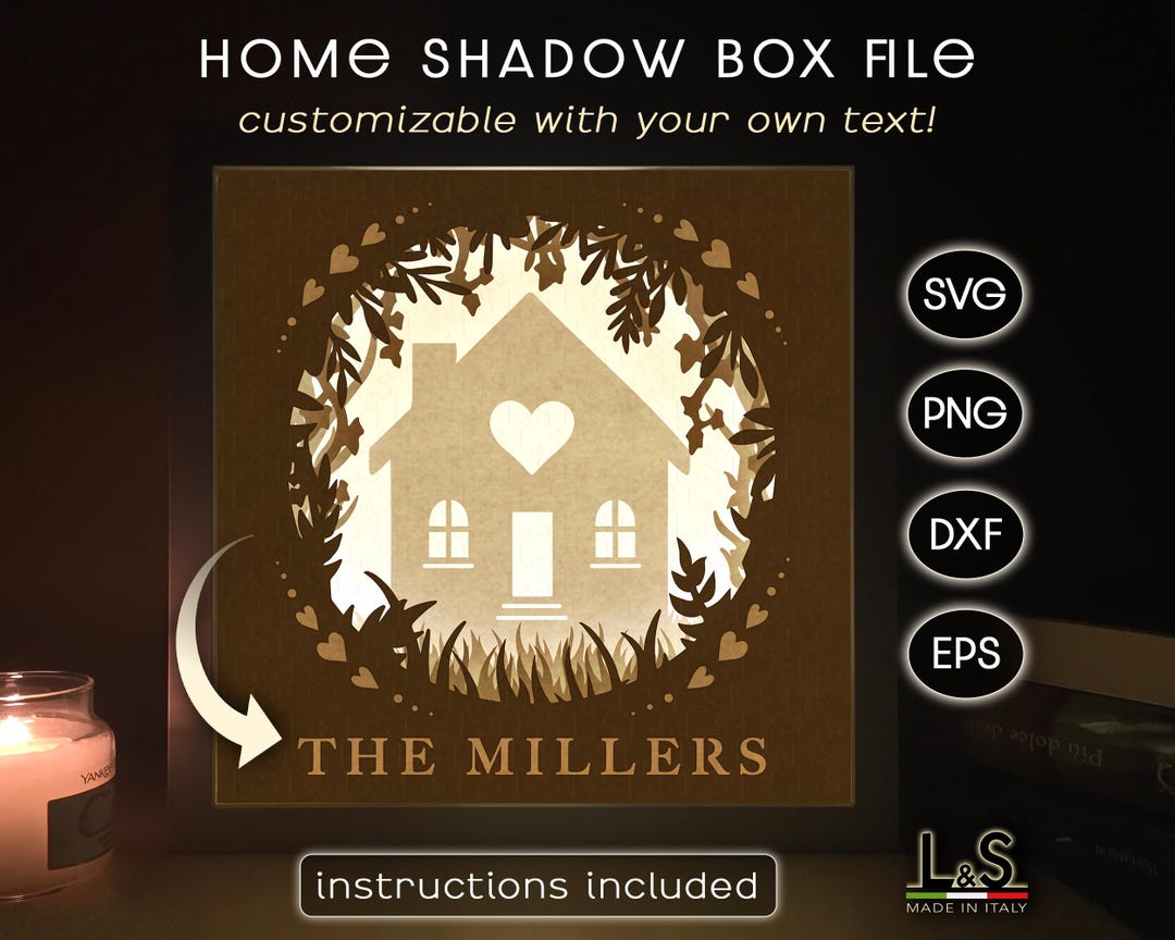 Personalized Home Shadow Box Svg Cricut, New House Shadowbox Art, 3D ...