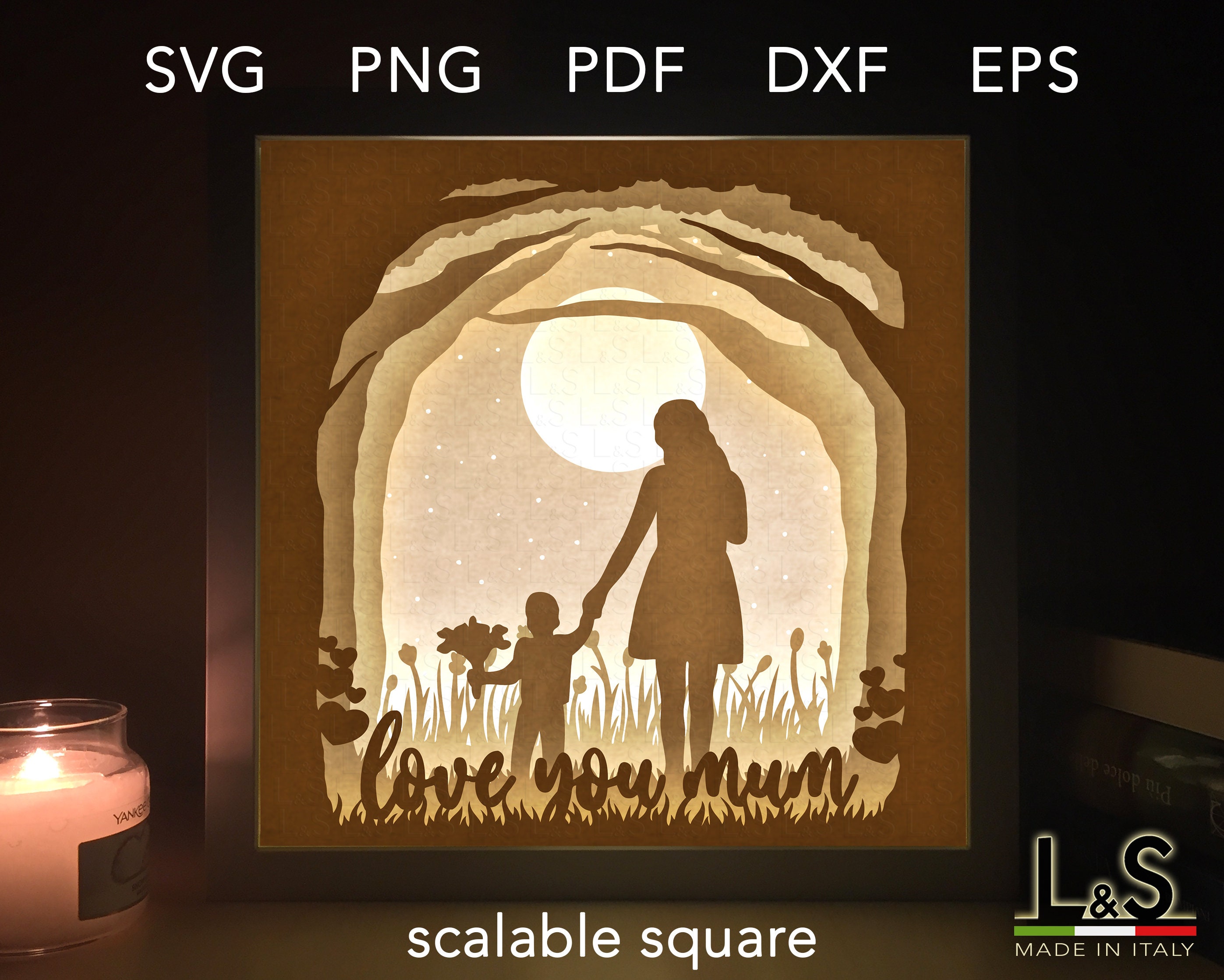 Mom Shadow Box Svg Bundle Light Box Template Mother | Etsy Australia