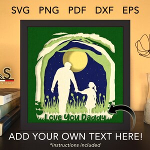 Customizable Dad Shadow Box Svg Files for Cricut Layered | Etsy