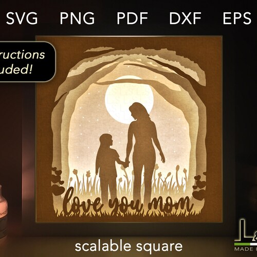 Mothers Day Shadow Box Template 3D Mom Shadow Box Svg Files - Etsy