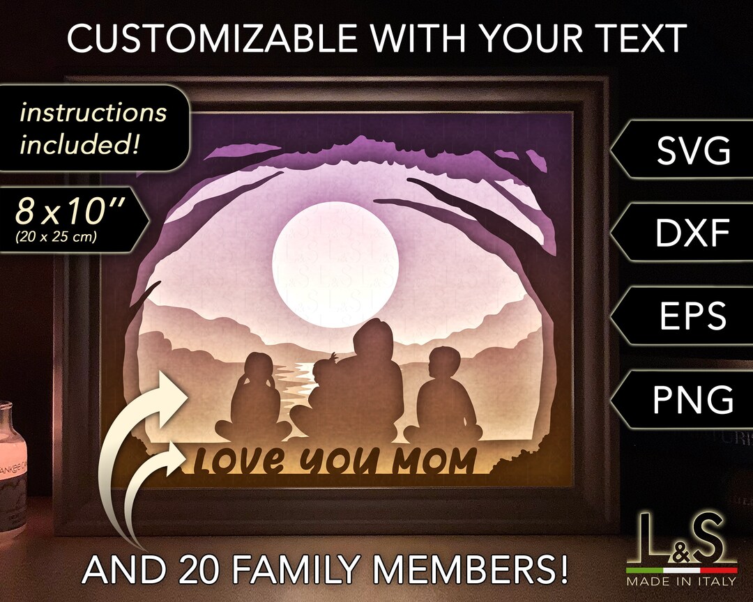 Customizable Mom Shadow Box Svg Mothers Day Shadowbox - Etsy