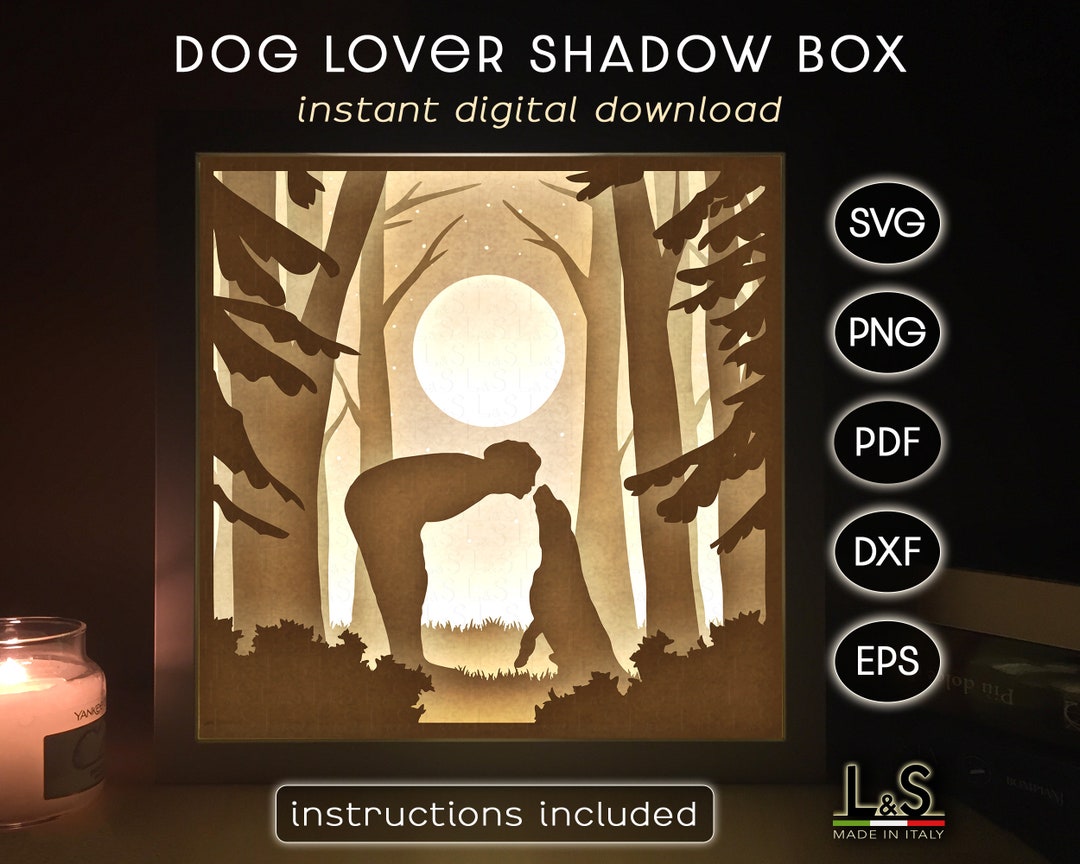 Layered Dog Shadow Box Svg Files for Cricut, 3D Dog Memorial Shadowbox ...