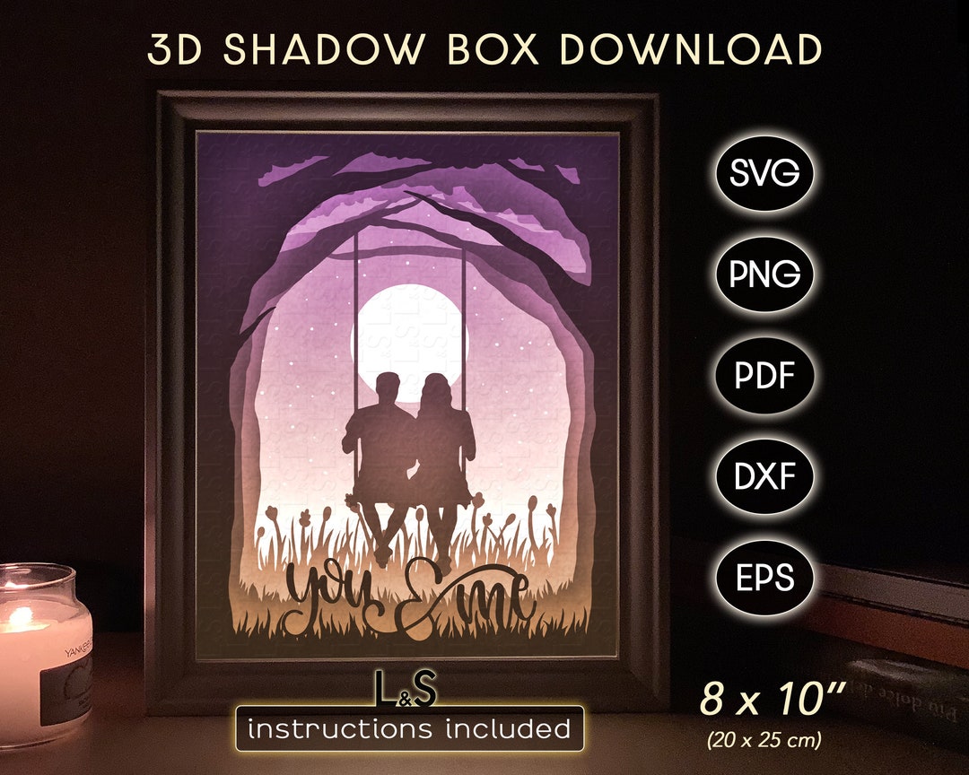 Love Shadow Box Template Anniversary Shadow Box Svg Couple - Etsy