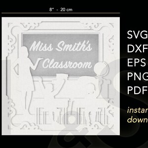Customizable Teacher Shadow Box Svg Bundle, Papercut Lightbox Svg, 3D ...