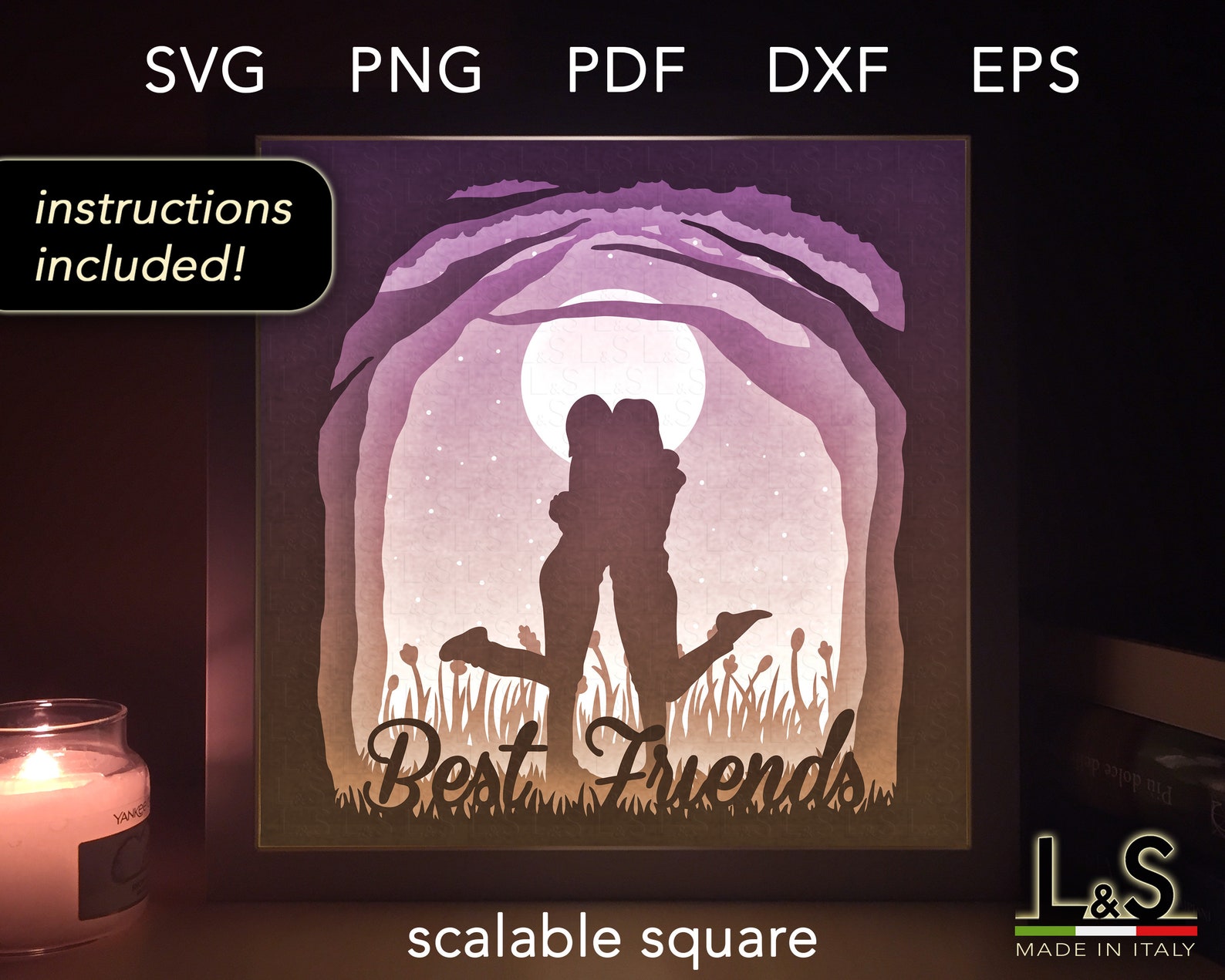 Best Friends Shadow Box Template Friends Layered Shadow Box | Etsy