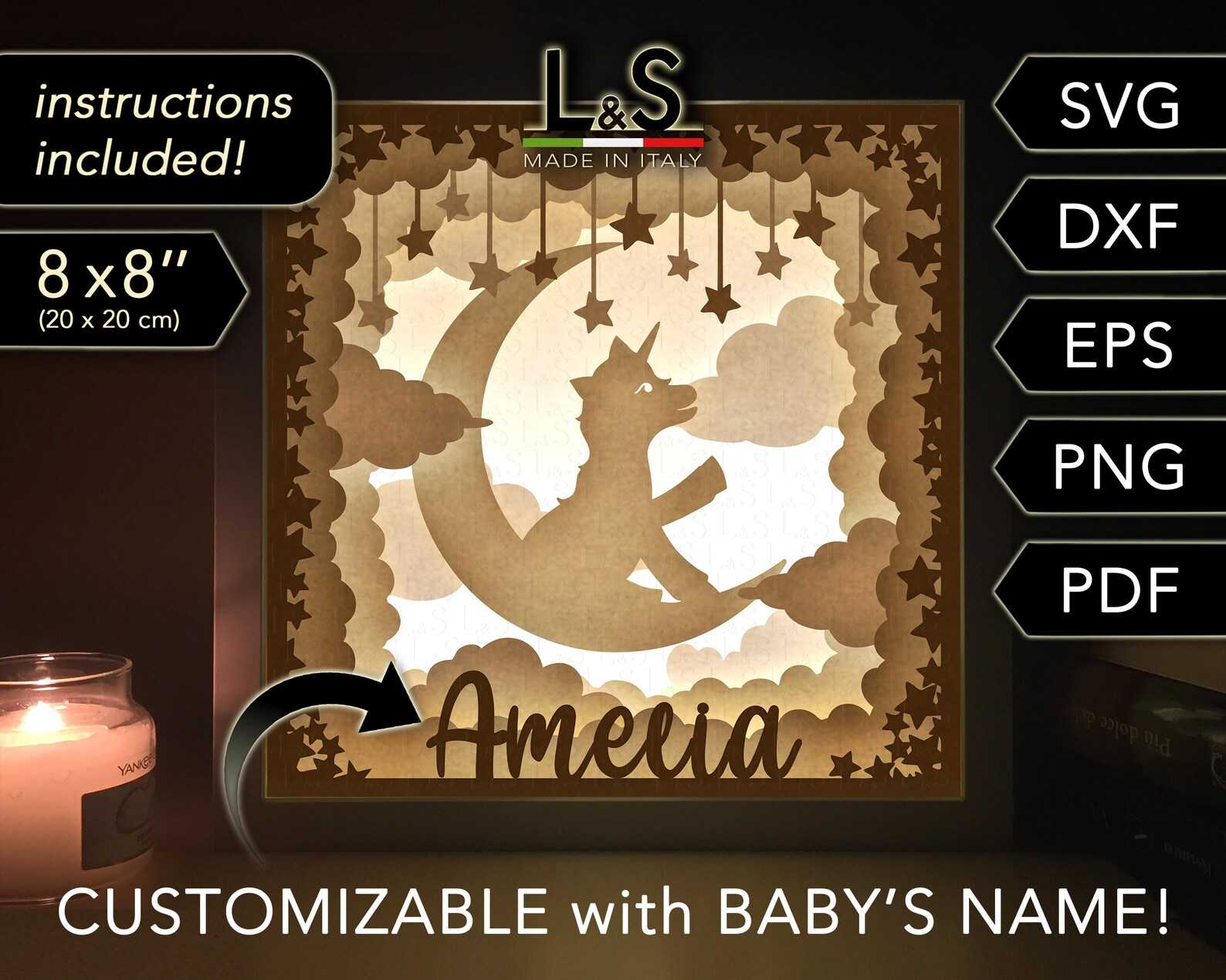 Customizable Baby Shadow Box Svg Bundle, 3D Nursery Shadowbox Art ...