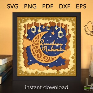 Ramadan Shadowbox Template, Islamic Shadow Box Svg Cricut, Lightbox Art ...