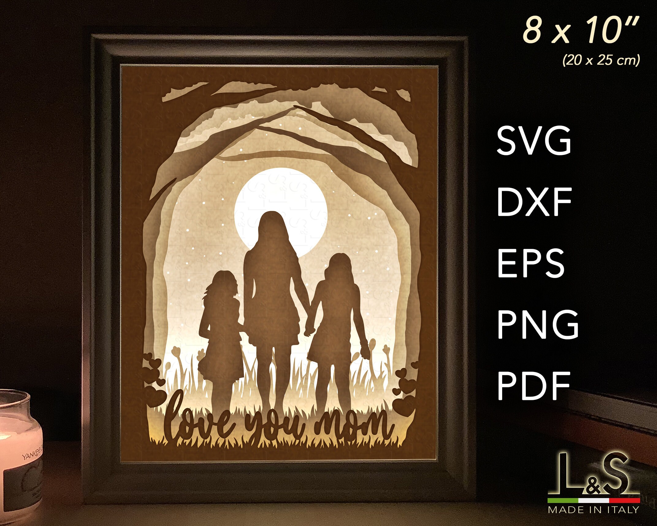 Mom Shadow Box Svg Bundle 3D Light Box Svg Cricut Mothers - Etsy