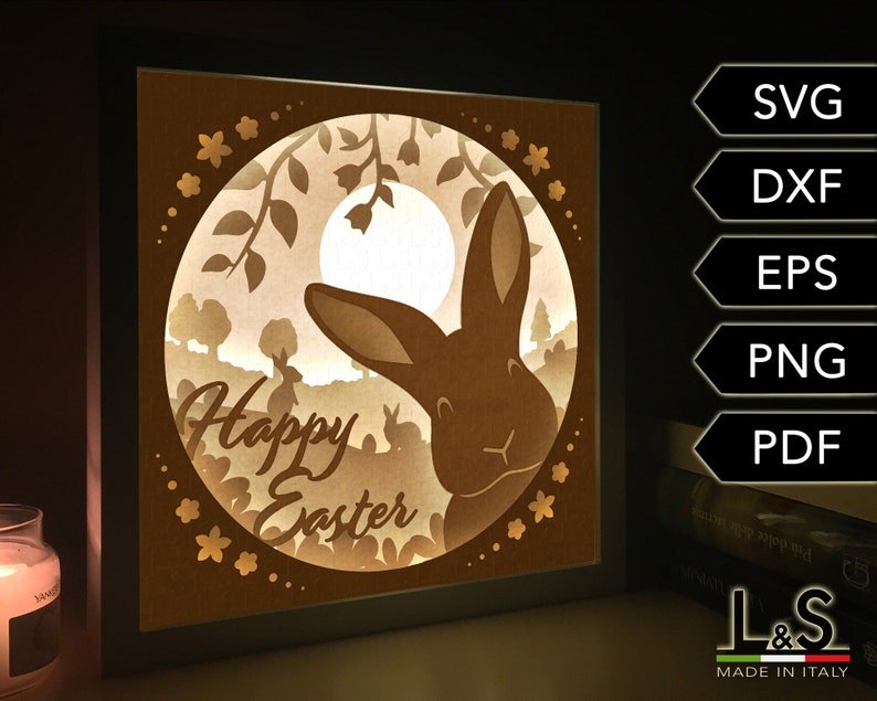 3D Layered Easter Light Box Svg Bunny Shadow Box Svg Files - Etsy