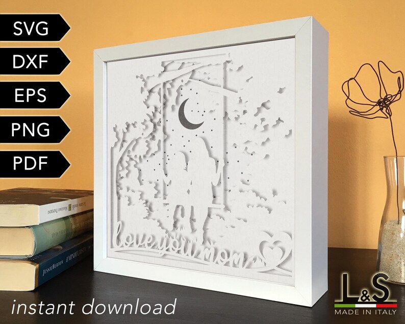 Daughter and Mom Shadow Box Svg Cricut, Mother's Day Shadowbox Art, 3D ...