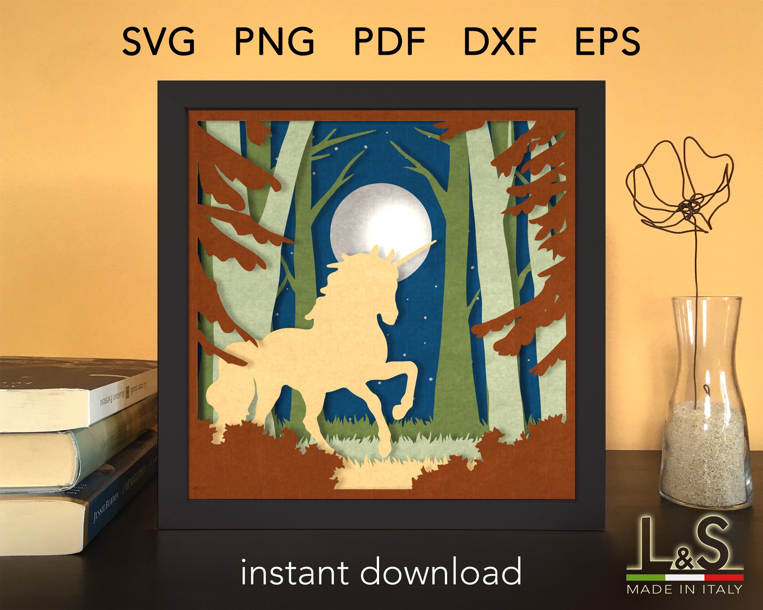 Layered Unicorn Shadow Box Svg Files for Cricut Paper Cut - Etsy