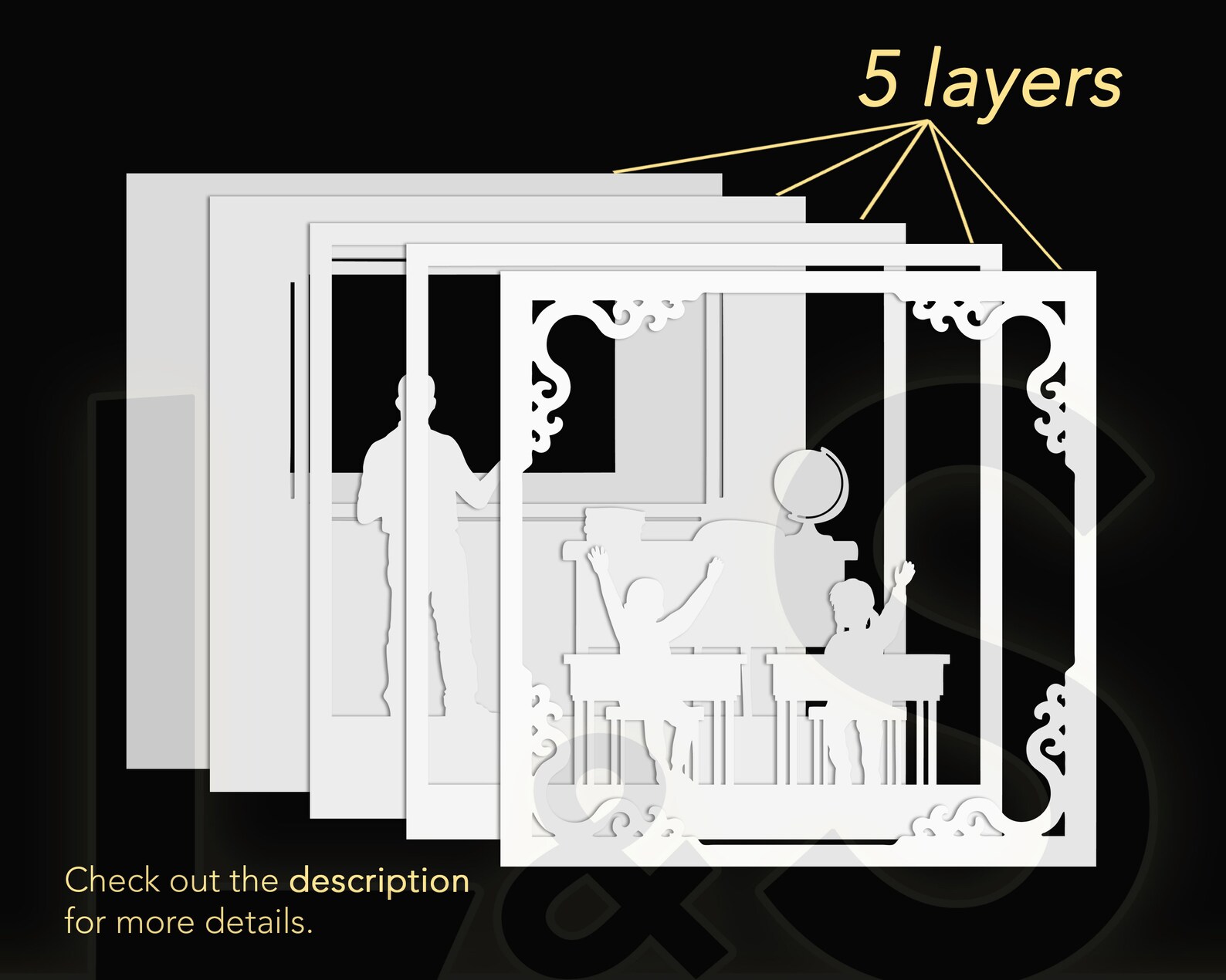 Male Teacher Shadow Box Svg 3D Layered Shadow Box Template | Etsy