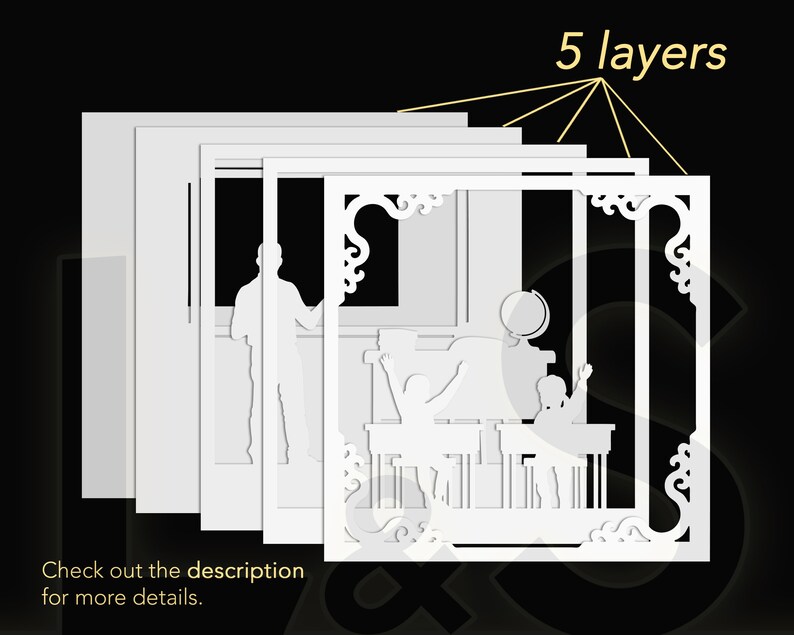 Male Teacher Shadow Box Svg 3D Layered Shadow Box Template | Etsy