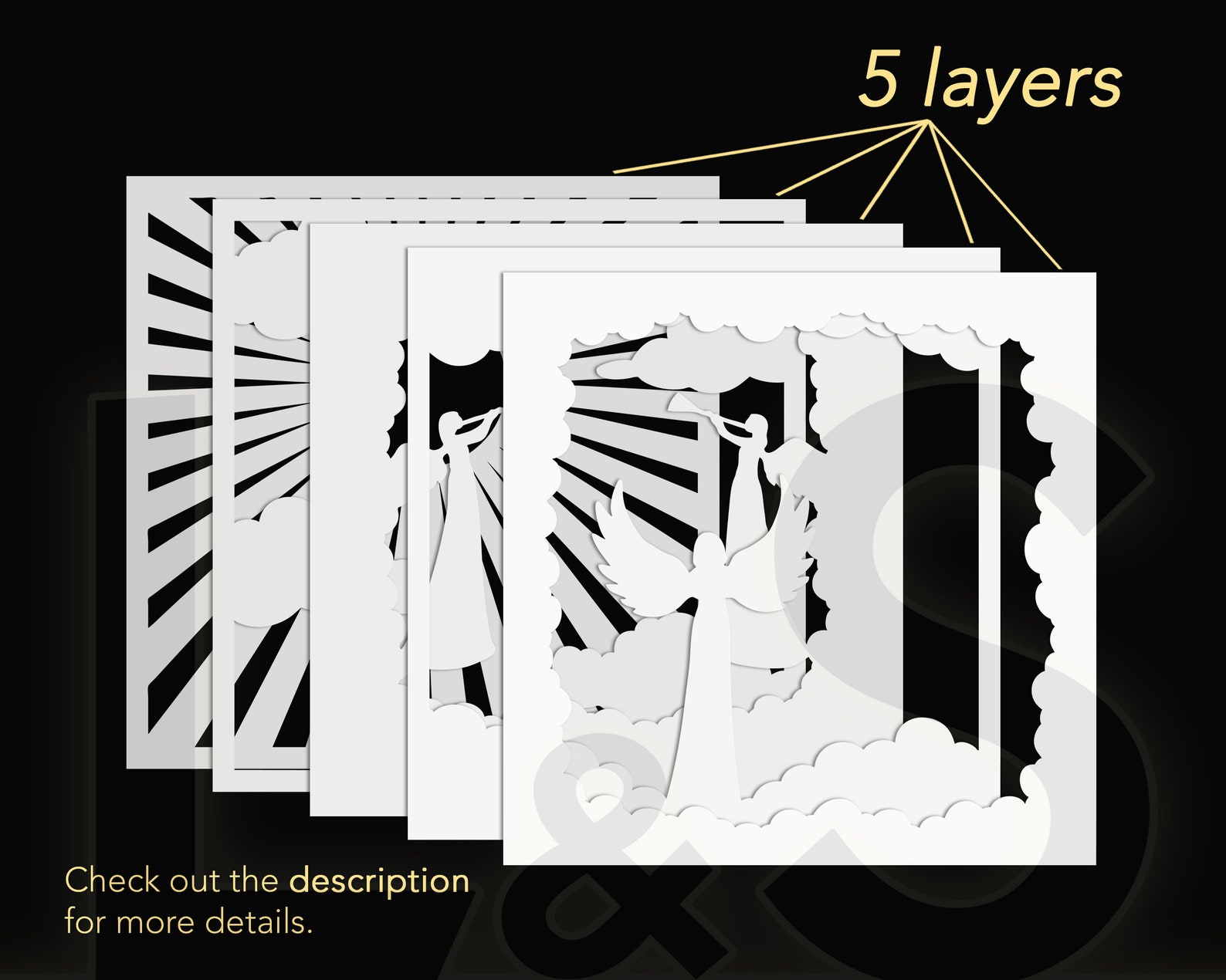 Angel Shadow Box Svg Files for Cricut Memorial Shadowbox Svg - Etsy