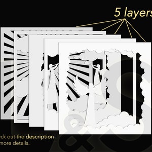 Angel Shadow Box Svg Files for Cricut, Memorial Shadowbox Svg, Heaven ...