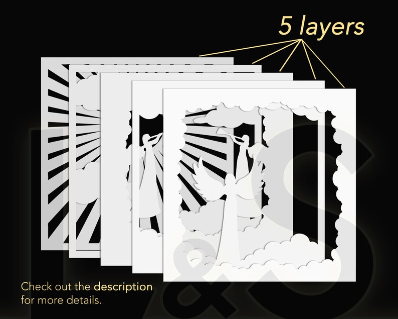 Angel Shadow Box Svg Files for Cricut Memorial Shadowbox Svg - Etsy