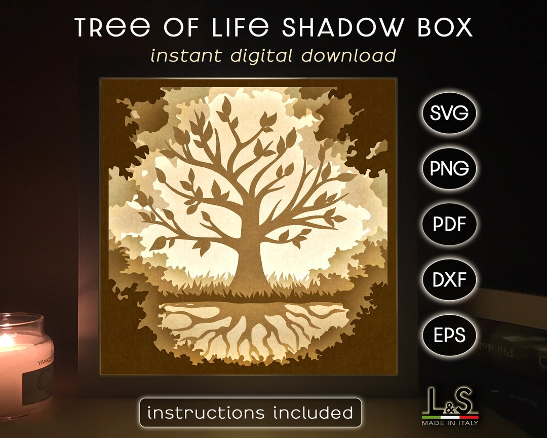 Layered Tree Shadow Box Svg Template, 3D Tree of Life Svg, Family Tree ...